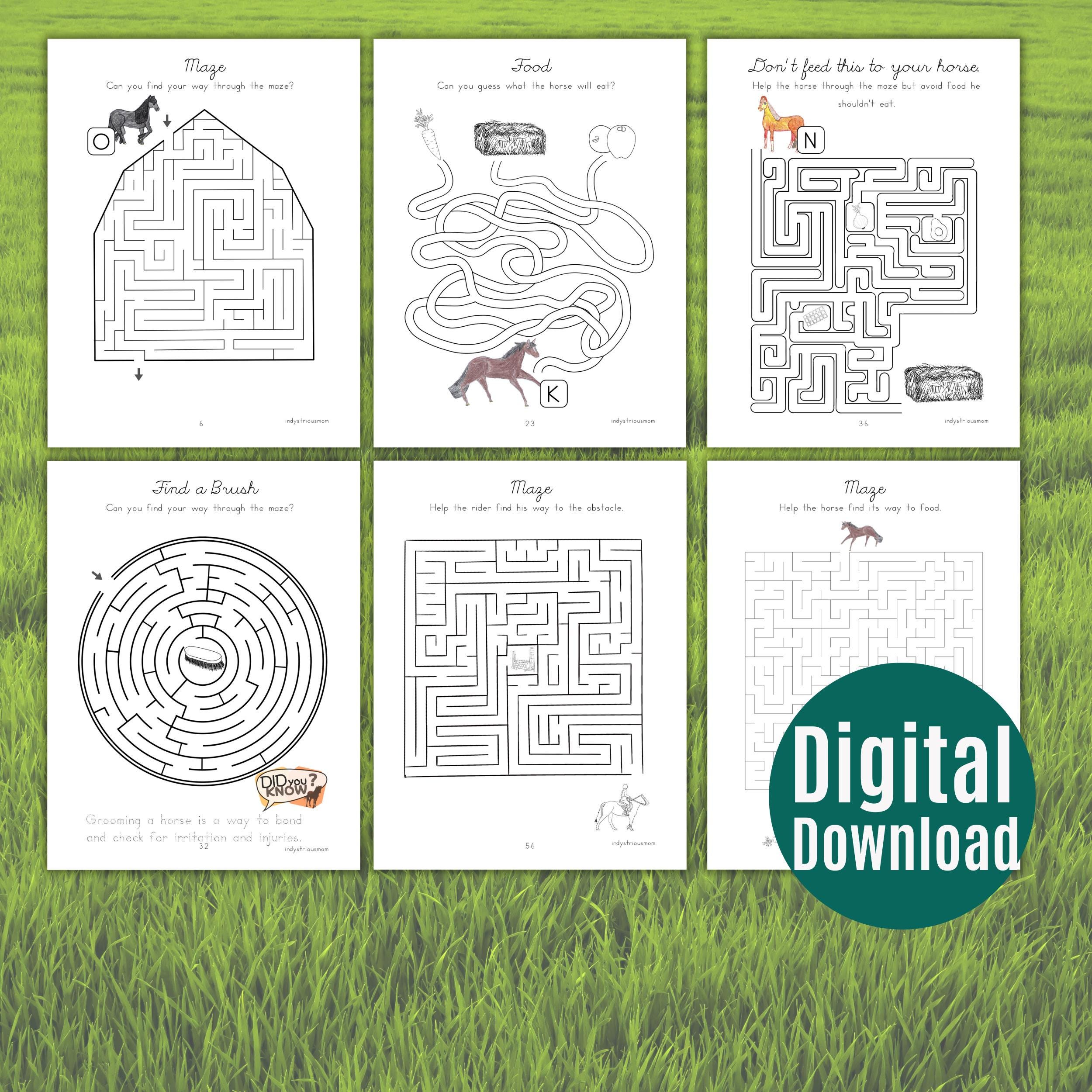 Horse Activity Book for Kids – Printable Horse Camp Workbook | Fun ...