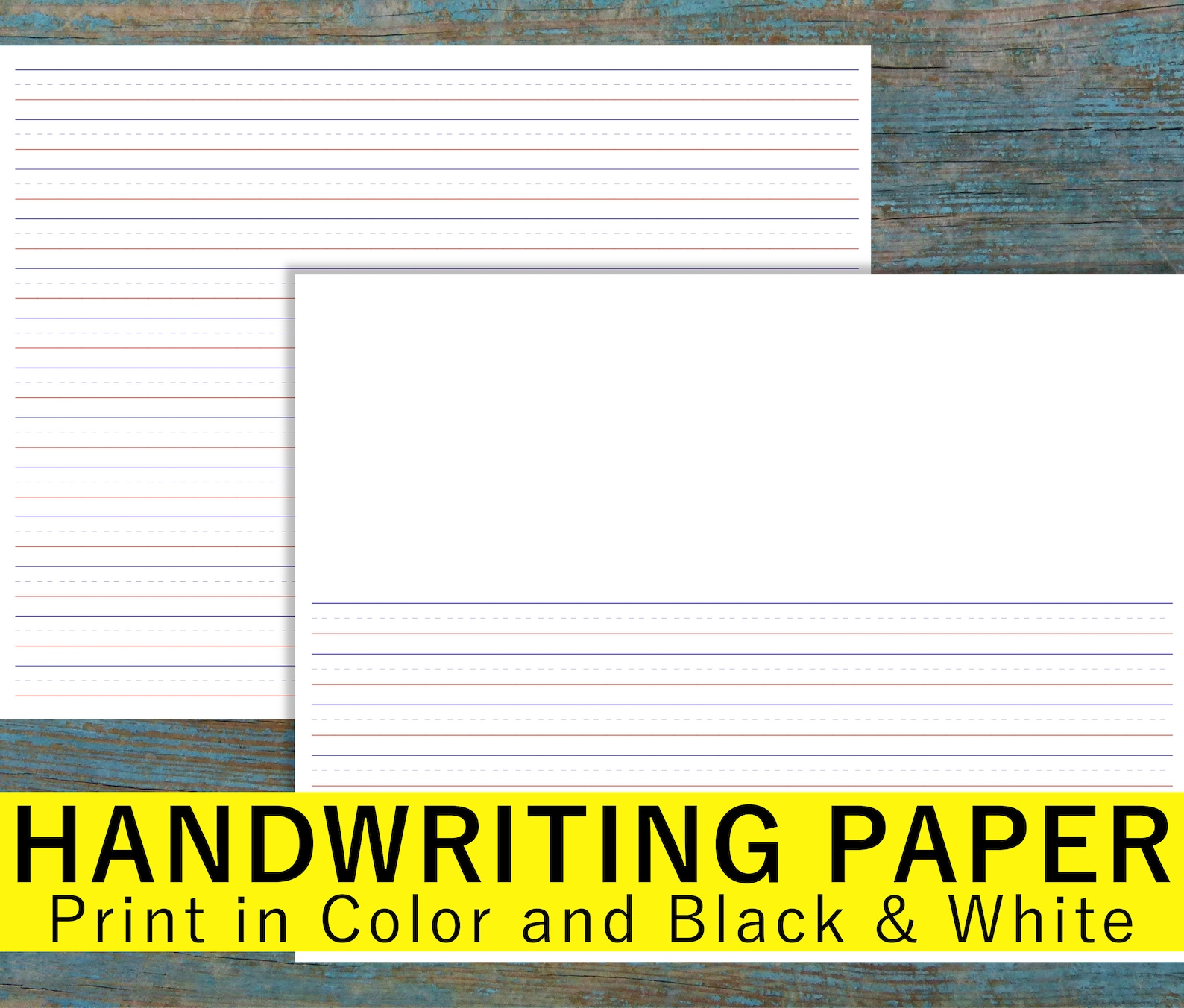 Draw and Write Paper Printable - Lined Paper- Handwriting Practice ...