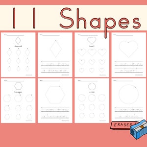Preschool 2D Shape Tracing Worksheets - Printable Homeschool Bundle ...