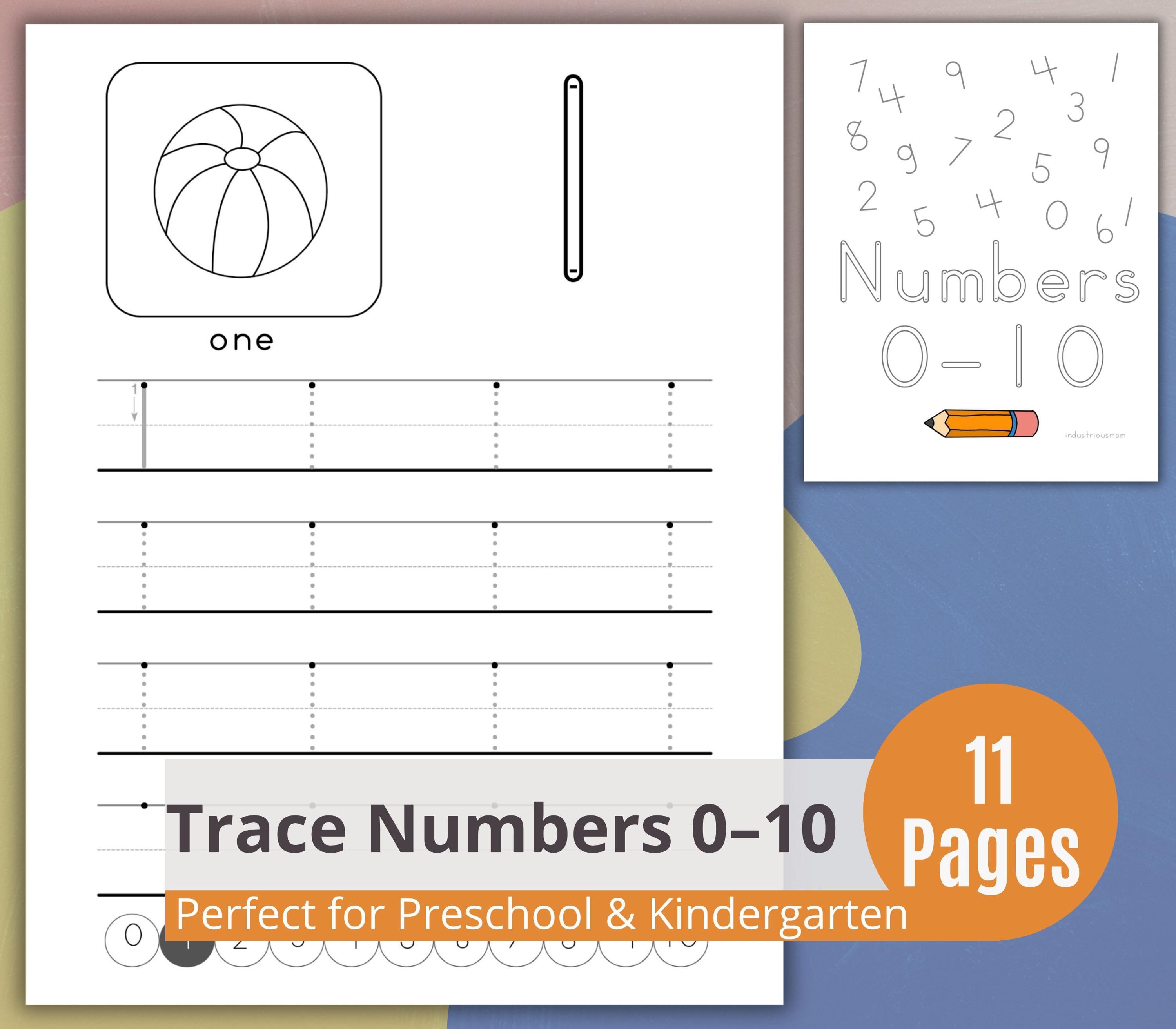 Number Tracing Worksheets 0–10 Printable • Preschool Kindergarten ...