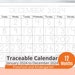 Printable Kids Monthly Calendar for 2024 With Dotted Numbers to Trace ...