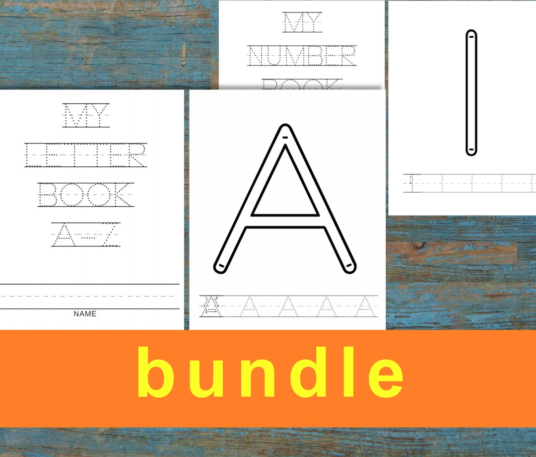 Uppercase Alphabet Tracing Letters and Number Tracing Pages - Outlined ...