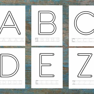 Outlined Alphabet Uppercase Letters Preschool and Kindergarten -my ...