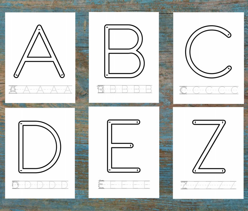 Outlined Alphabet Uppercase Letters Preschool and Kindergarten -my ...