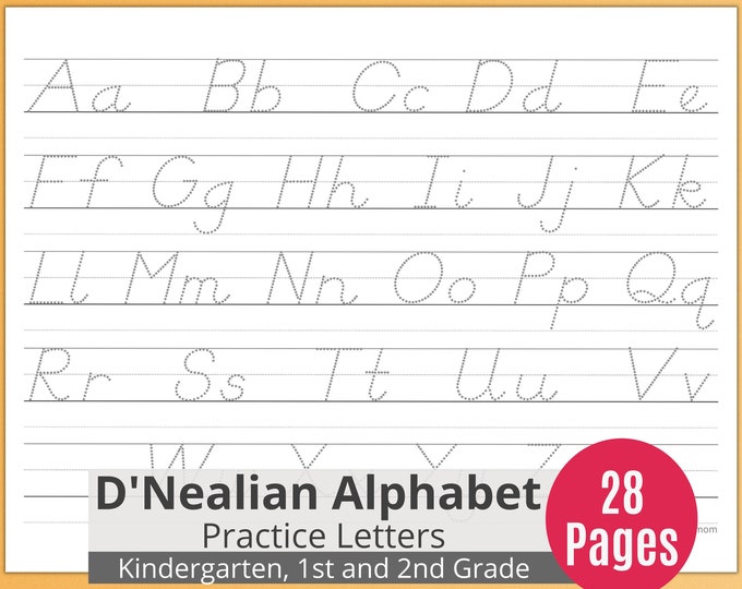 Alphabet Tracing Board, Natural Wood, D'nealian Font Alphabet Tracing ...