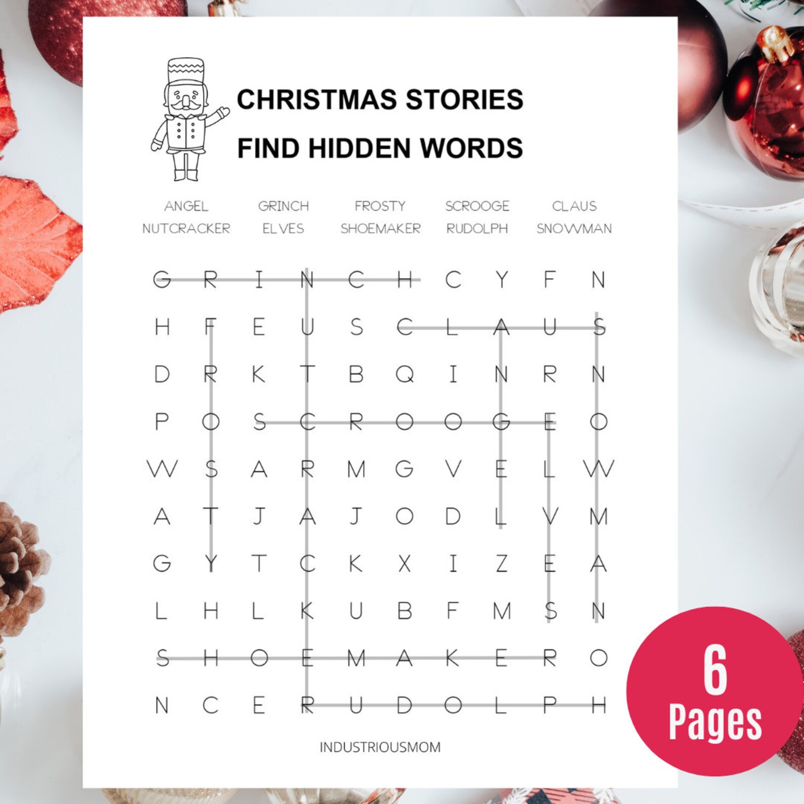 Christmas Word Search for Kids in Kindergarten 1st and 2nd - Etsy