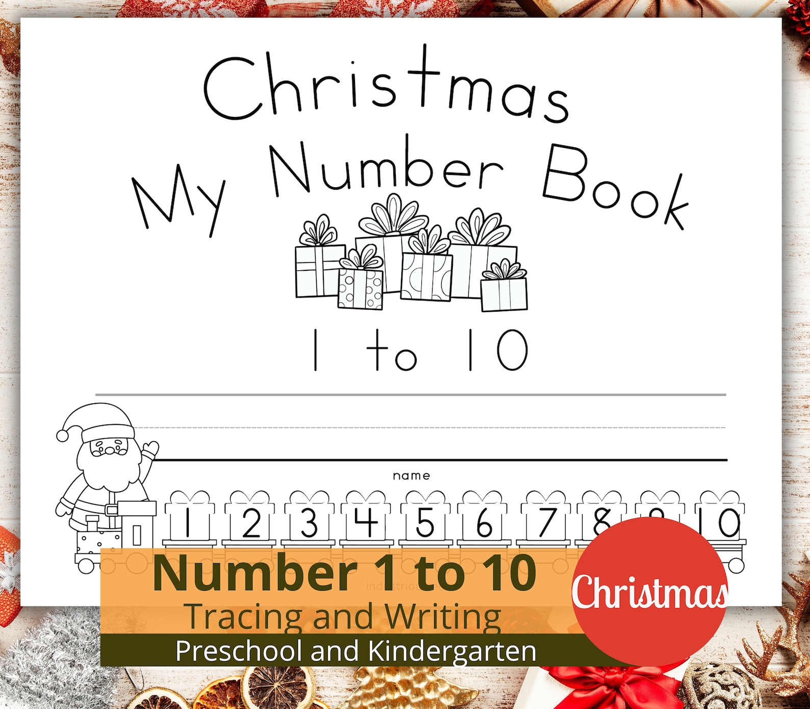 Printable Christmas-inspired Worksheets With Tracing Numbers 1 to 10 ...