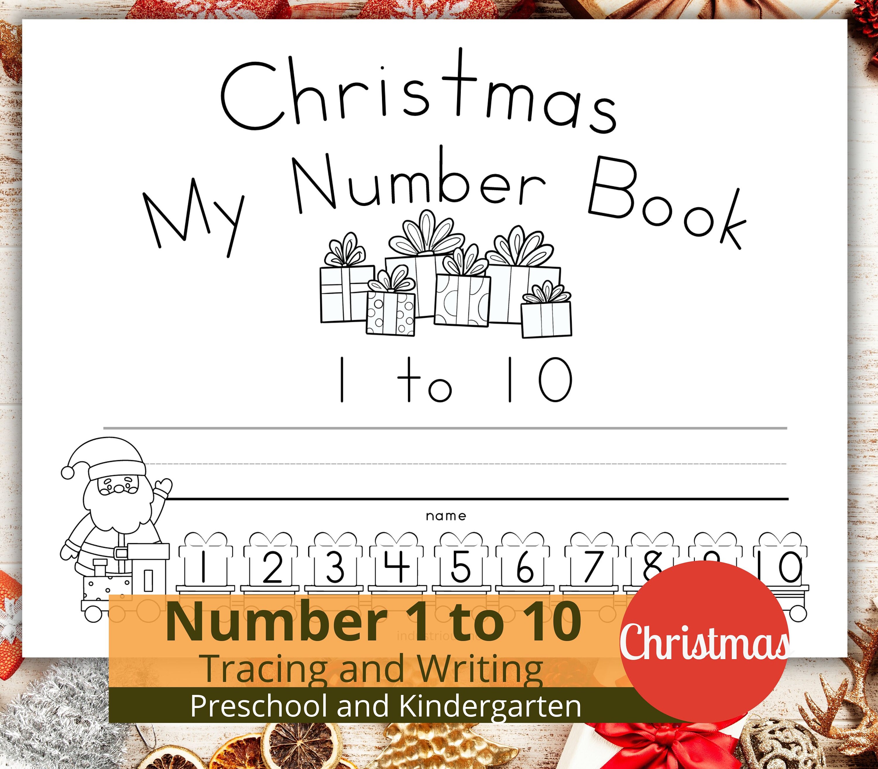 Printable Christmas-inspired Worksheets With Tracing Numbers 1 to 10 ...