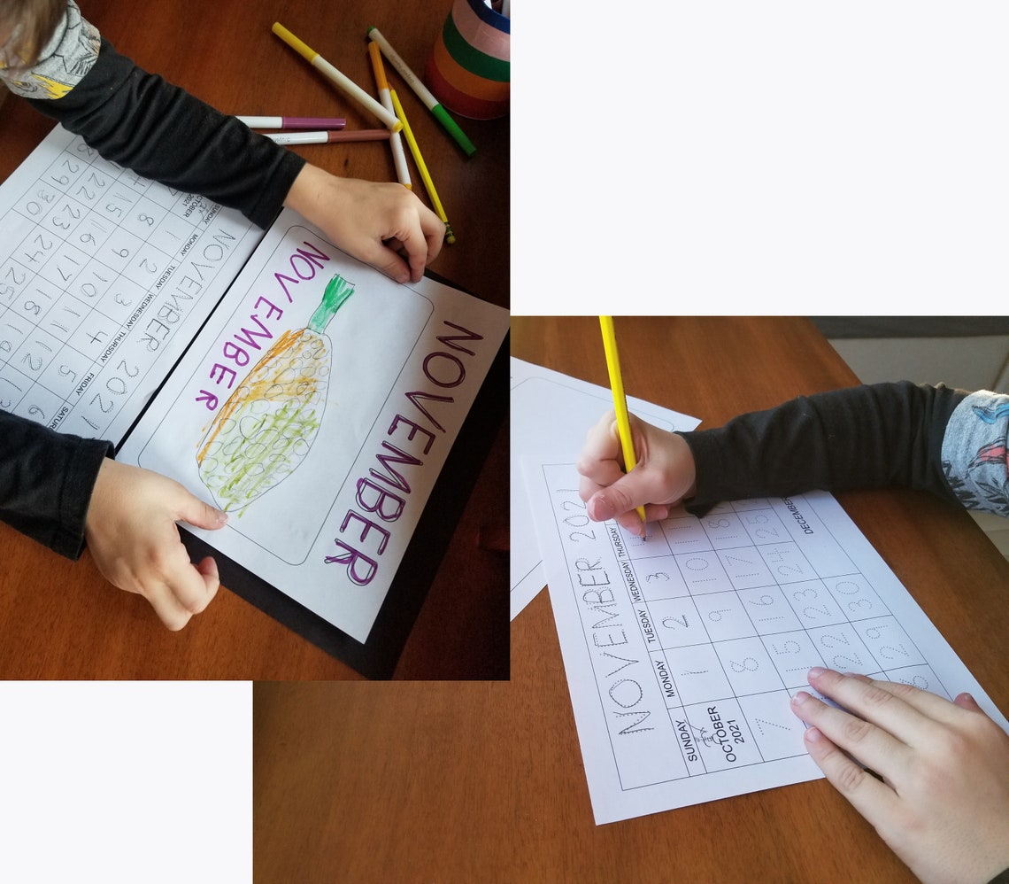 School Year Kid's Calendar 2022-2023 Kindergarten - Etsy