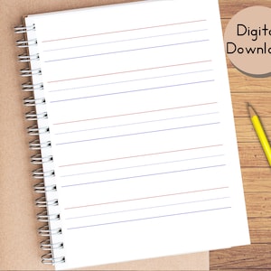 Kindergarten Lined Paper Printable - Handwriting Paper - Story Writing ...