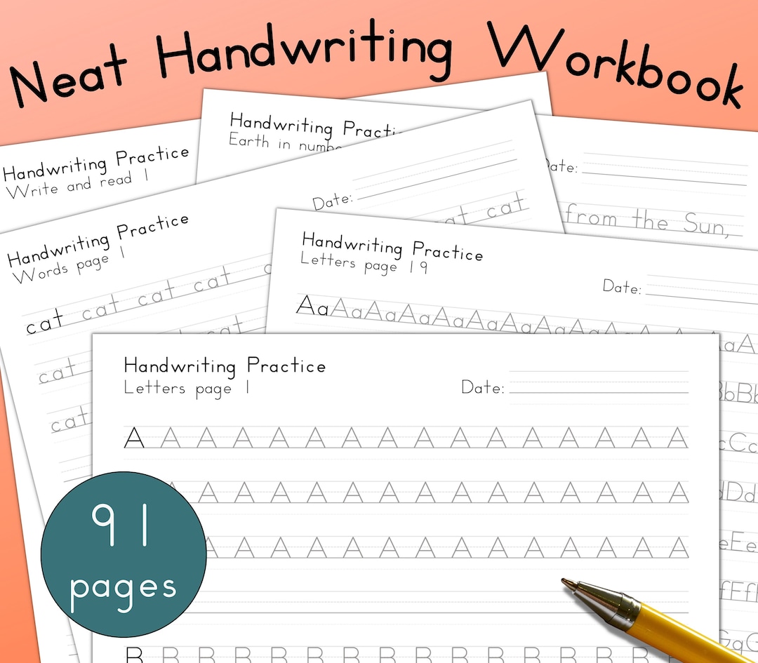Master Neat Handwriting With Our Adult and Teen Workbook - 90 Printable ...
