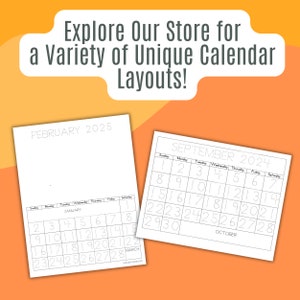 School Year Monthly Calendar for the Year 2024/2025 With Tracing ...