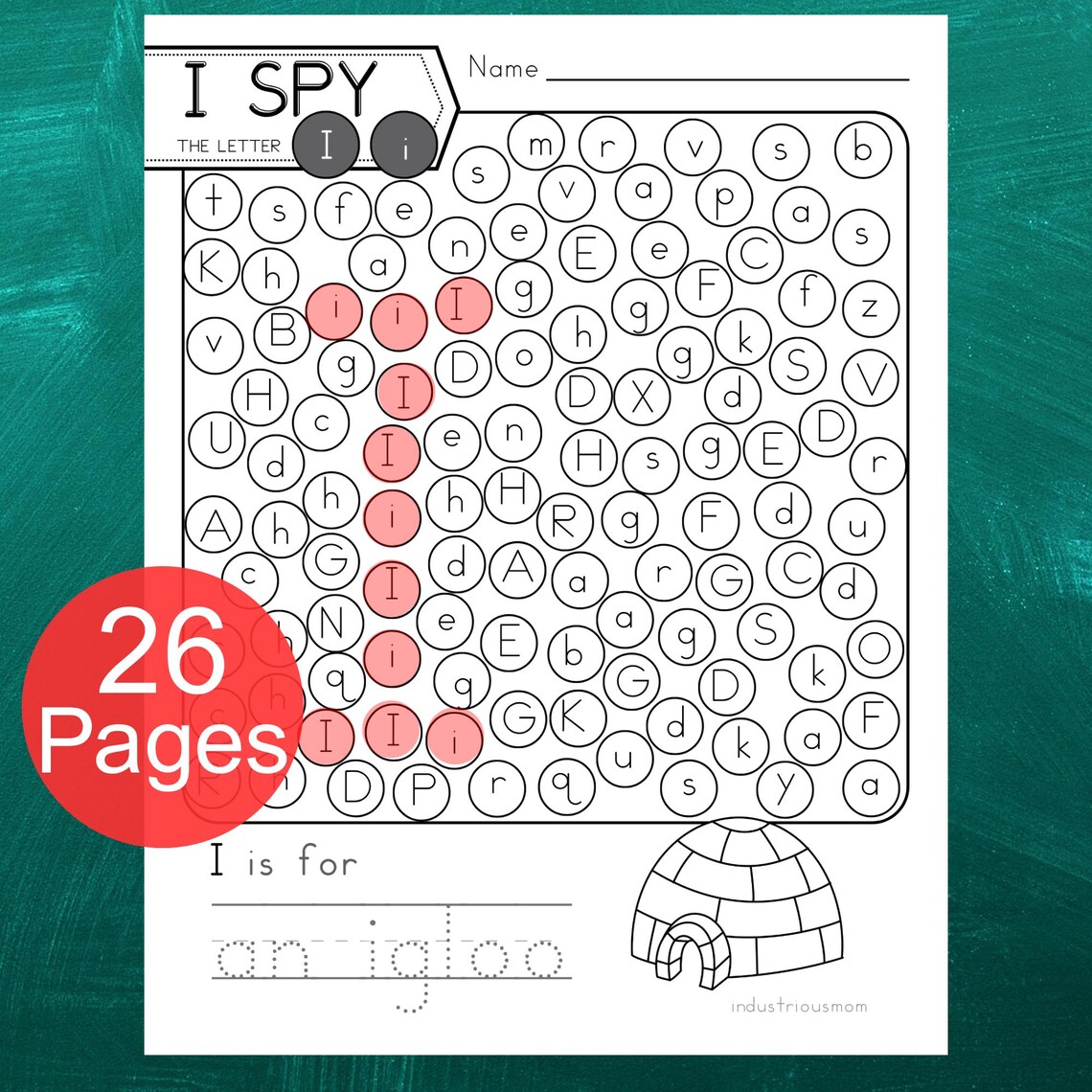 I Spy Alphabet Dot Marker Worksheets – A-Z Find the Letter Activity PDF ...
