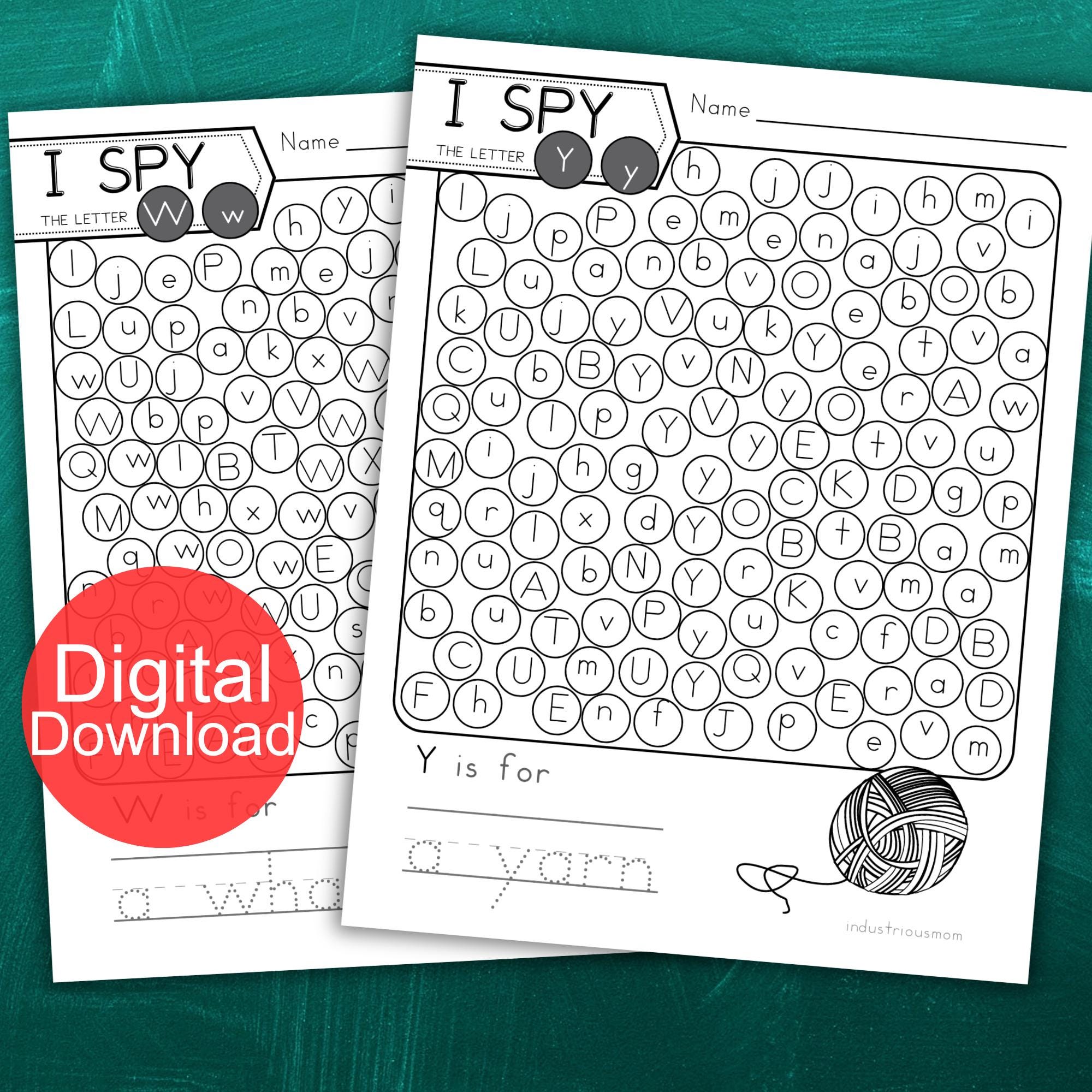 I Spy Alphabet Dot Marker Worksheets – A-Z Find the Letter Activity PDF ...
