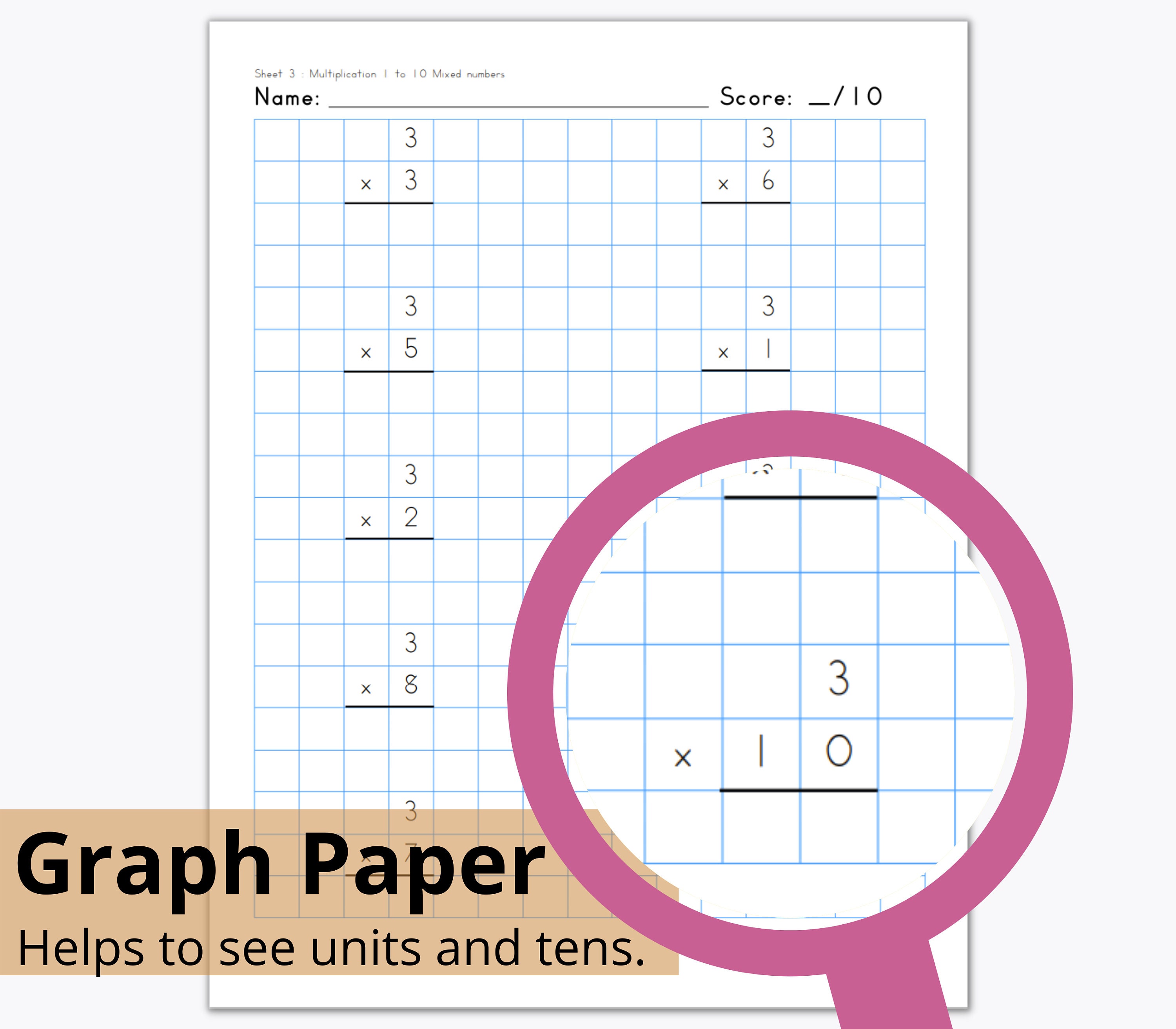 Multiplication Worksheet 30 Practice Sheets With Increasing Difficulty ...