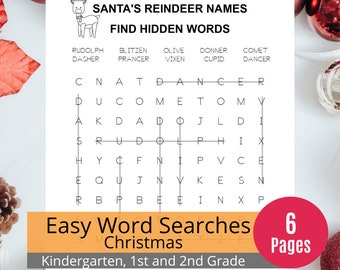 1st Grade Word Search - Etsy