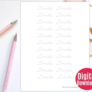 Printable Custom Cursive First and Last Name Tracing Sheet for Adults ...
