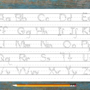 Uppercase Alphabet Tracing Letters and Number Tracing Pages - Outlined ...