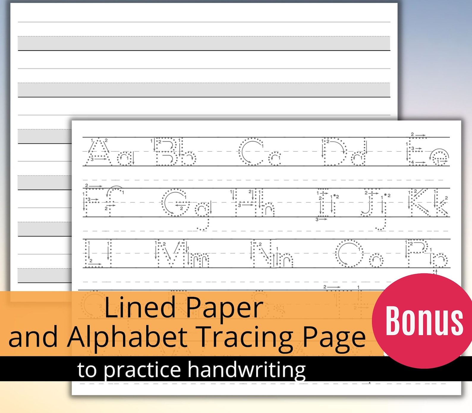 Outlined Alphabet Uppercase and Lowercase Letters for - Etsy