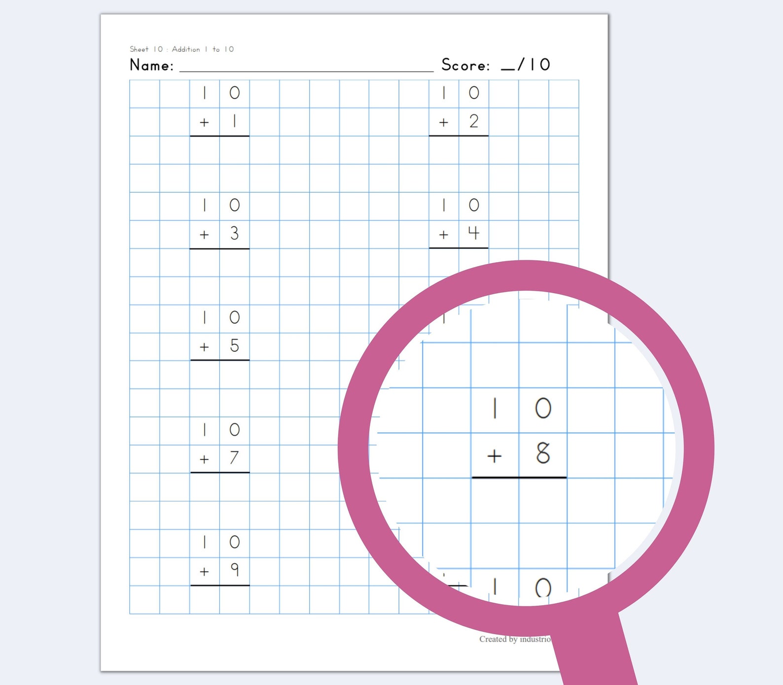 Simple Addition Numbers 1 to 10 Printable Math Kindergarten - Etsy