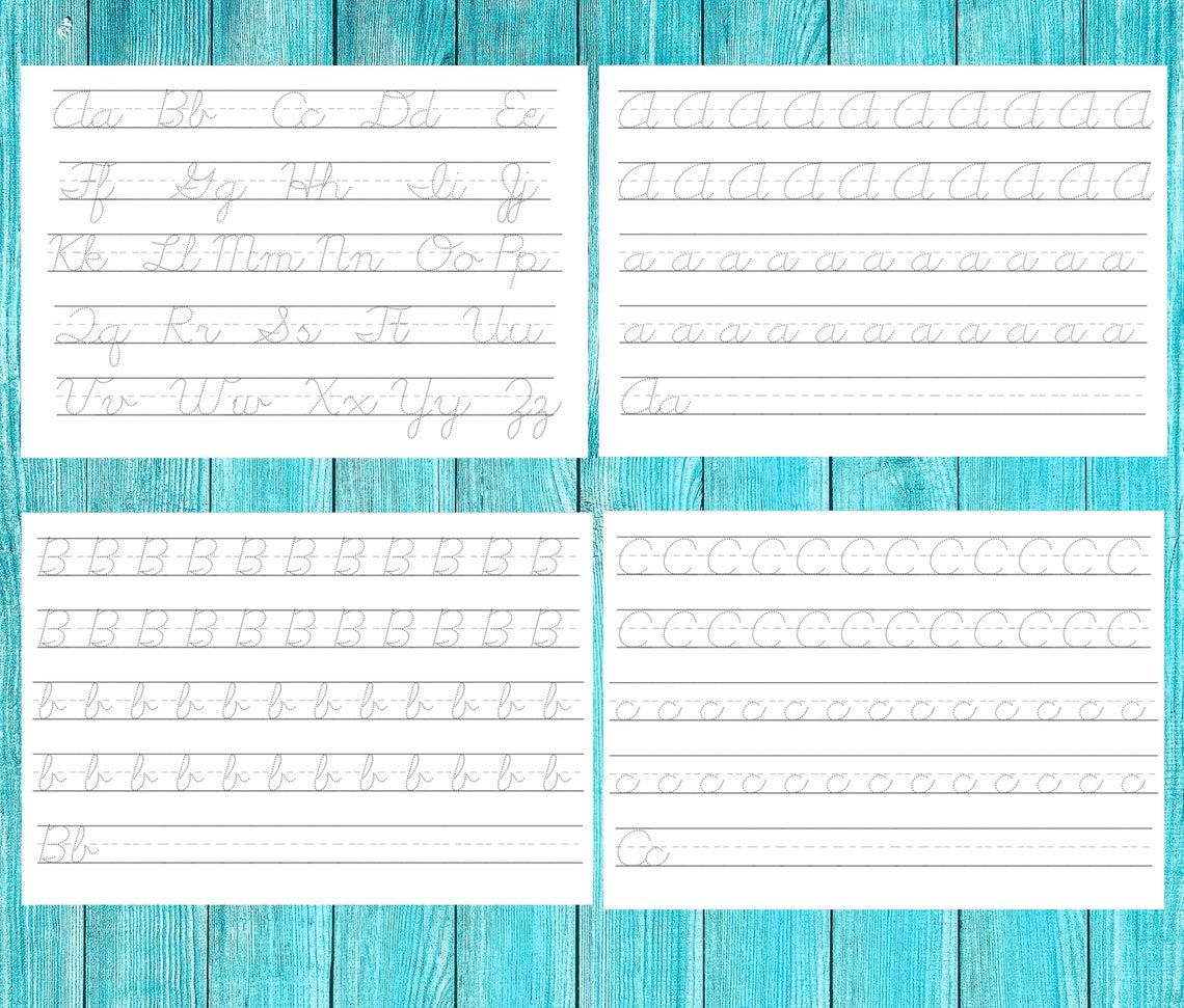 Cursive Letters Alphabet Tracing Pages Printable - Learning to Write ...