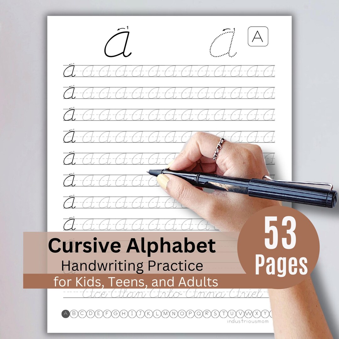 Learning Cursive Alphabet Tracing Pages – 53-page Printable PDF for ...