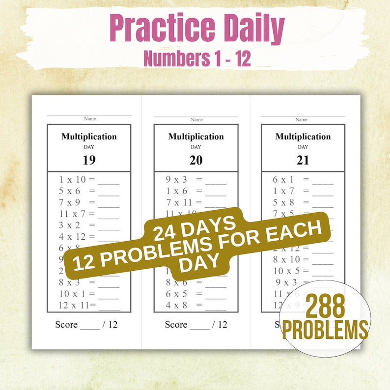 Learn and Practice Daily Multiplication - Multiplication 1 to 12 ...