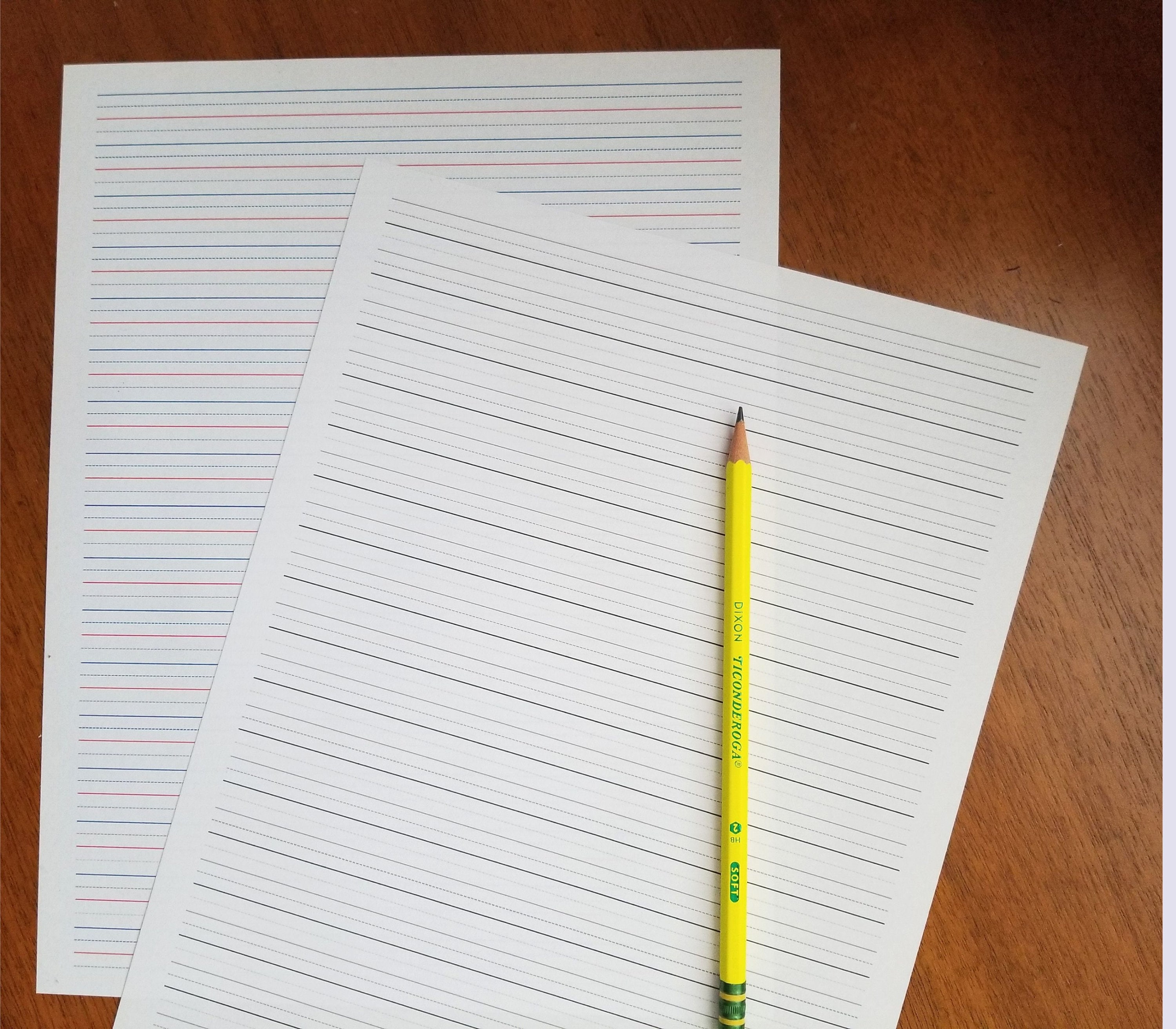Lined Paper Template Printable for Teens and Adults, Writing Paper Red ...