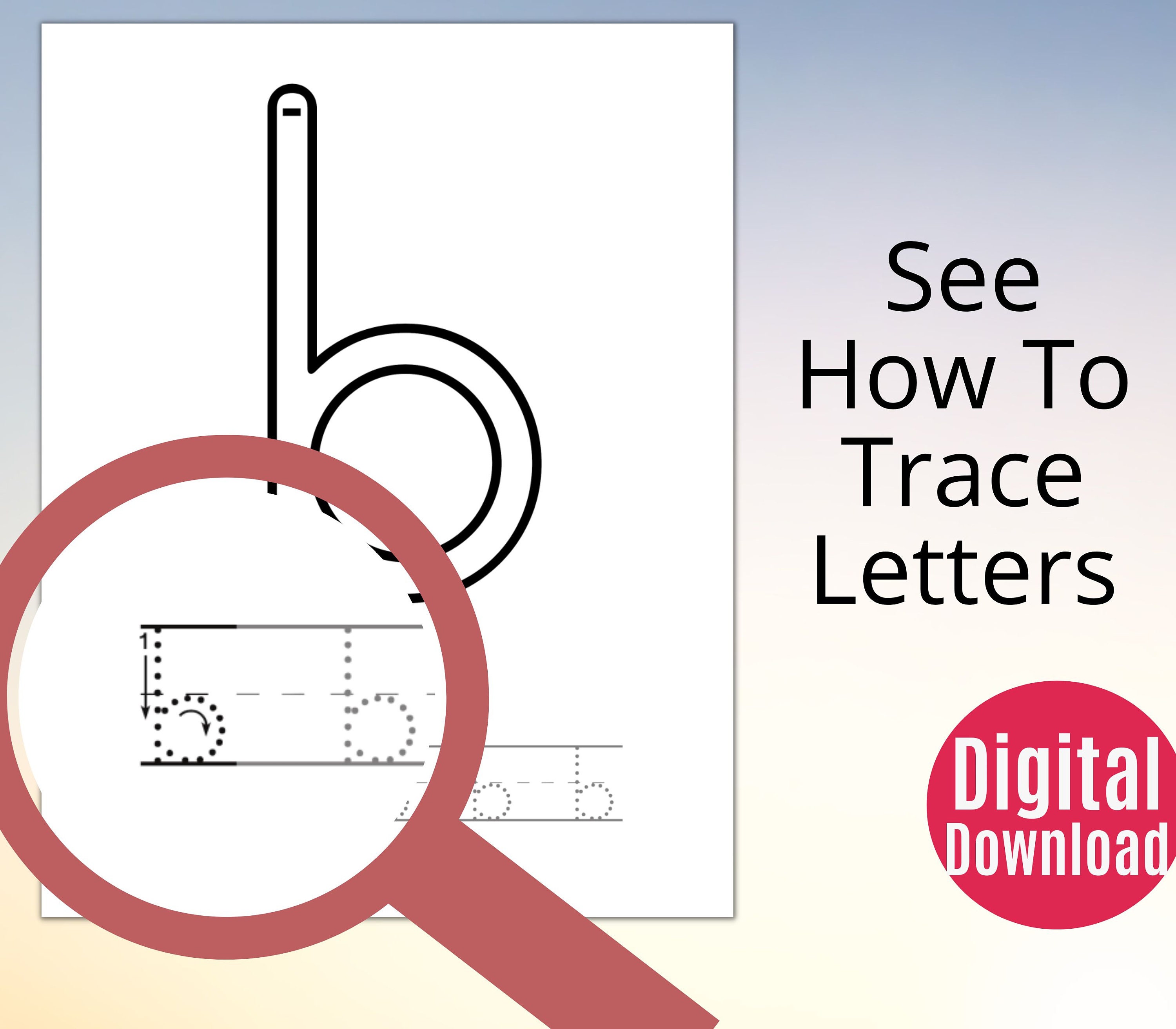 Outlined Alphabet Uppercase and Lowercase Letters for - Etsy