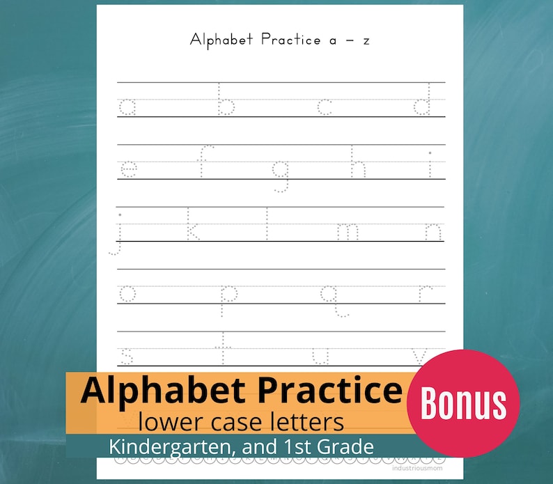 Kindergarten Alphabet Tracing Pages Upper and Lower Case Letters ...