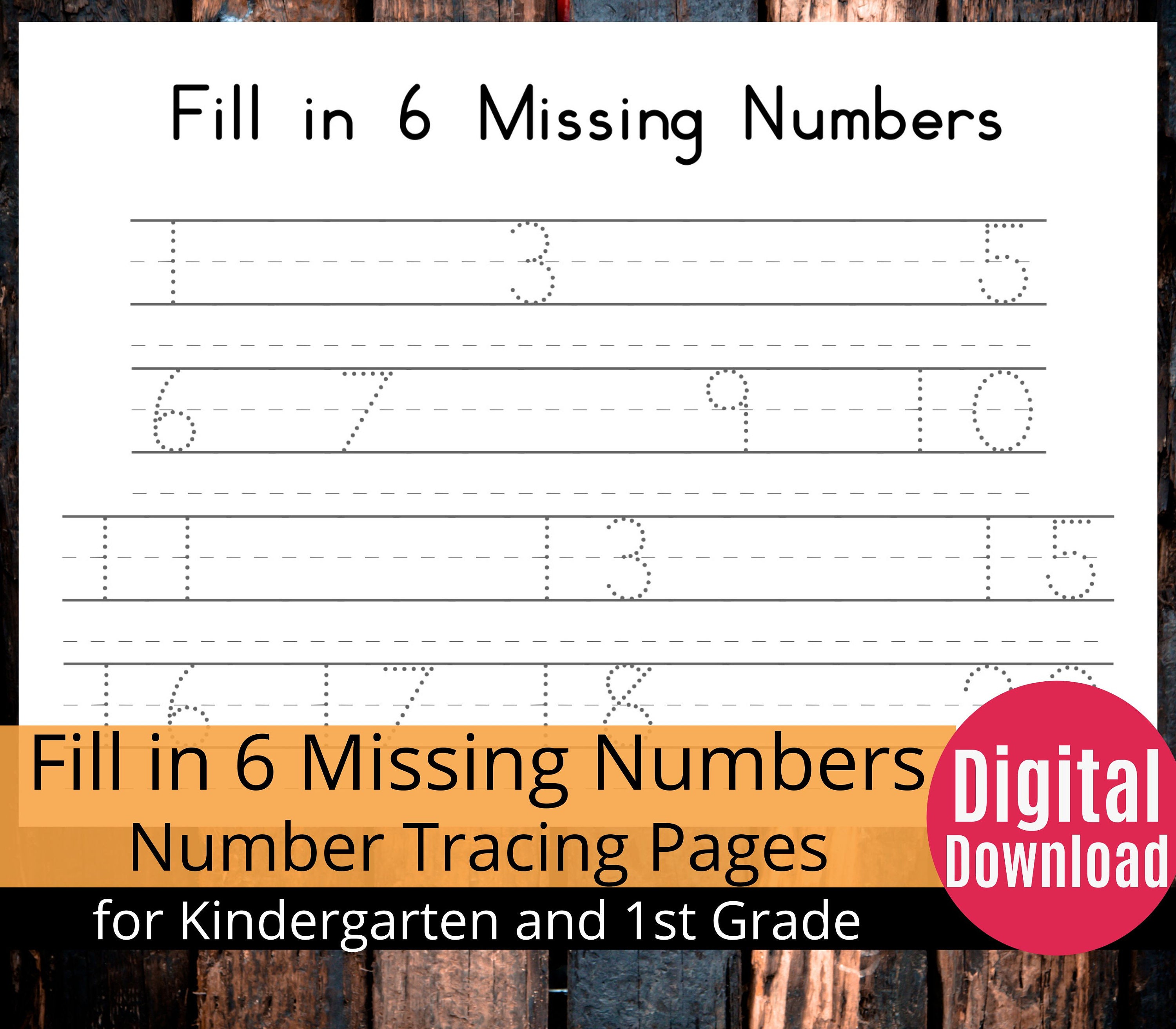 Traceable Print Numbers 1 to 20 Tracing Pages -learning to Write ...