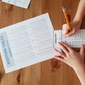 Bundle Addition Table Numbers 1 to 10 Printable for Kids- Mixed Numbers ...