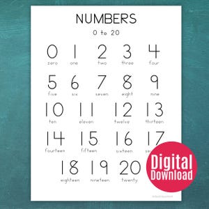 Number Tracing Worksheets 0-20 With Posters | Preschool, Kindergarten ...