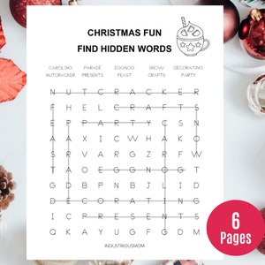 Christmas Word Search for Kids in Kindergarten, 1st and 2nd Grade ...