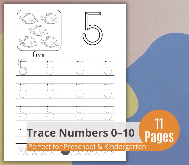 Number Tracing Worksheets 0–10 Printable • Preschool Kindergarten ...