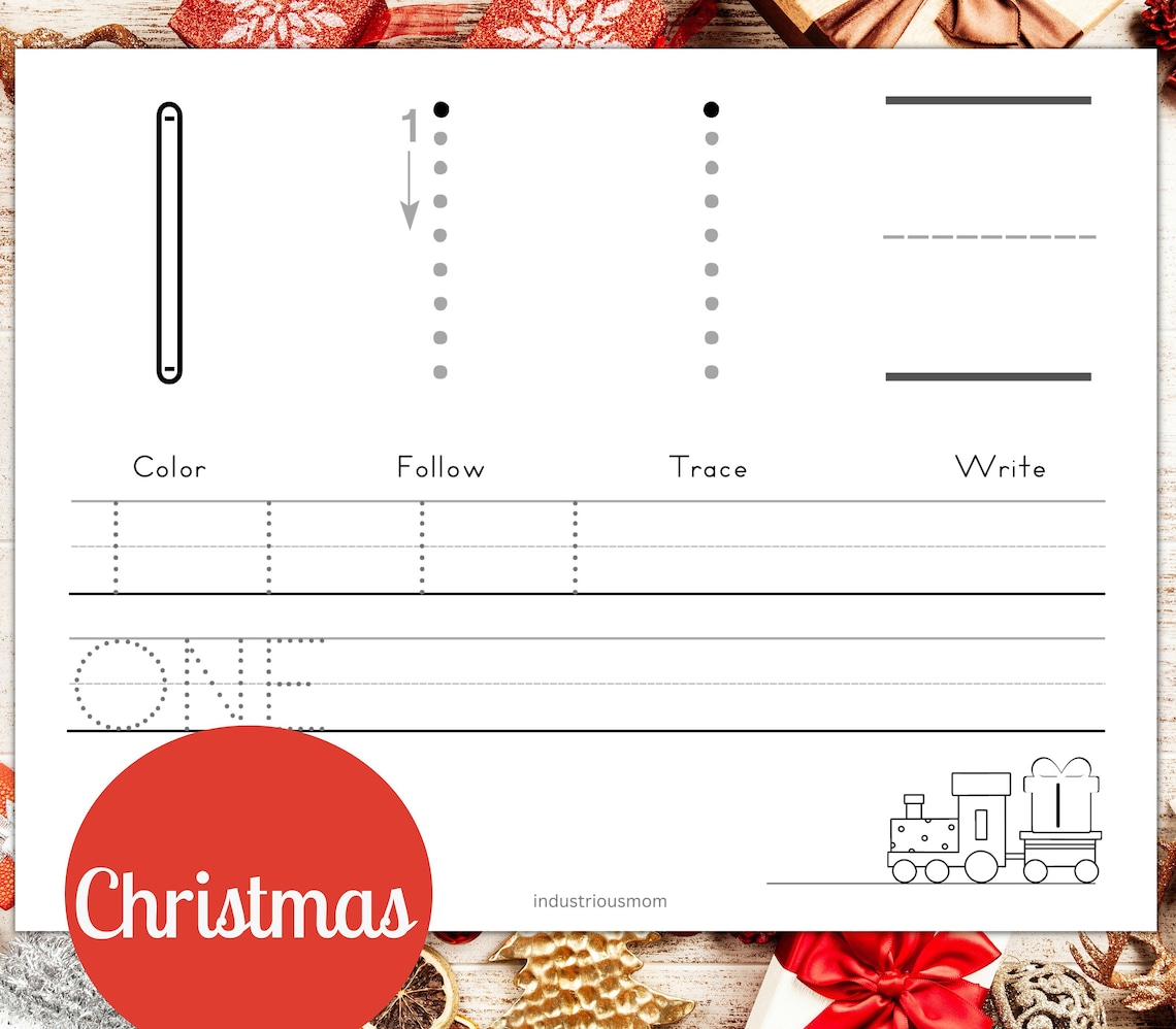 Printable Christmas-inspired Worksheets With Tracing Numbers 1 to 10 ...