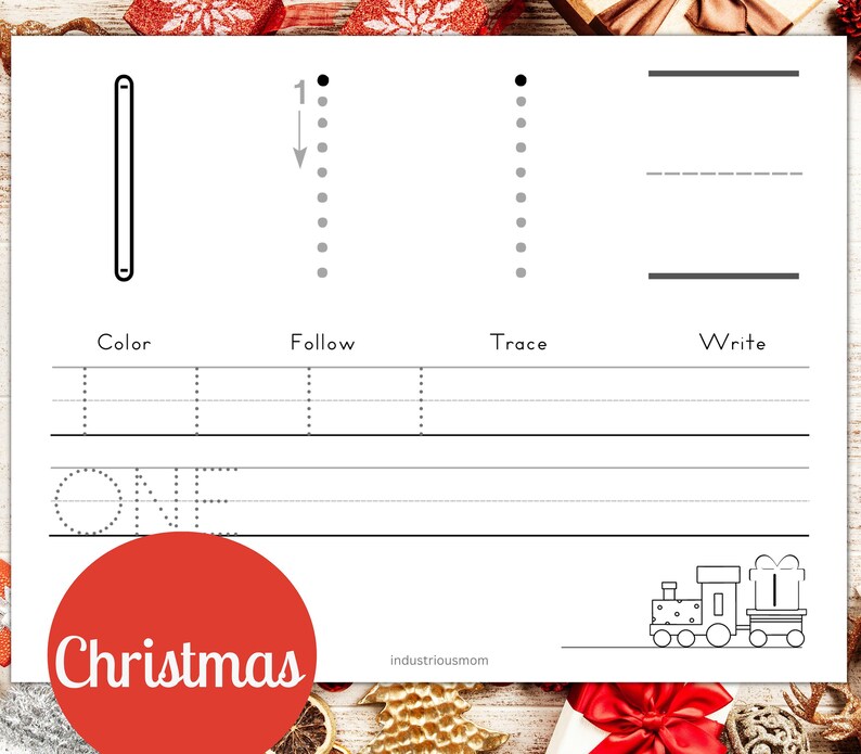 Printable Christmas-inspired Worksheets With Tracing Numbers 1 to 10 ...