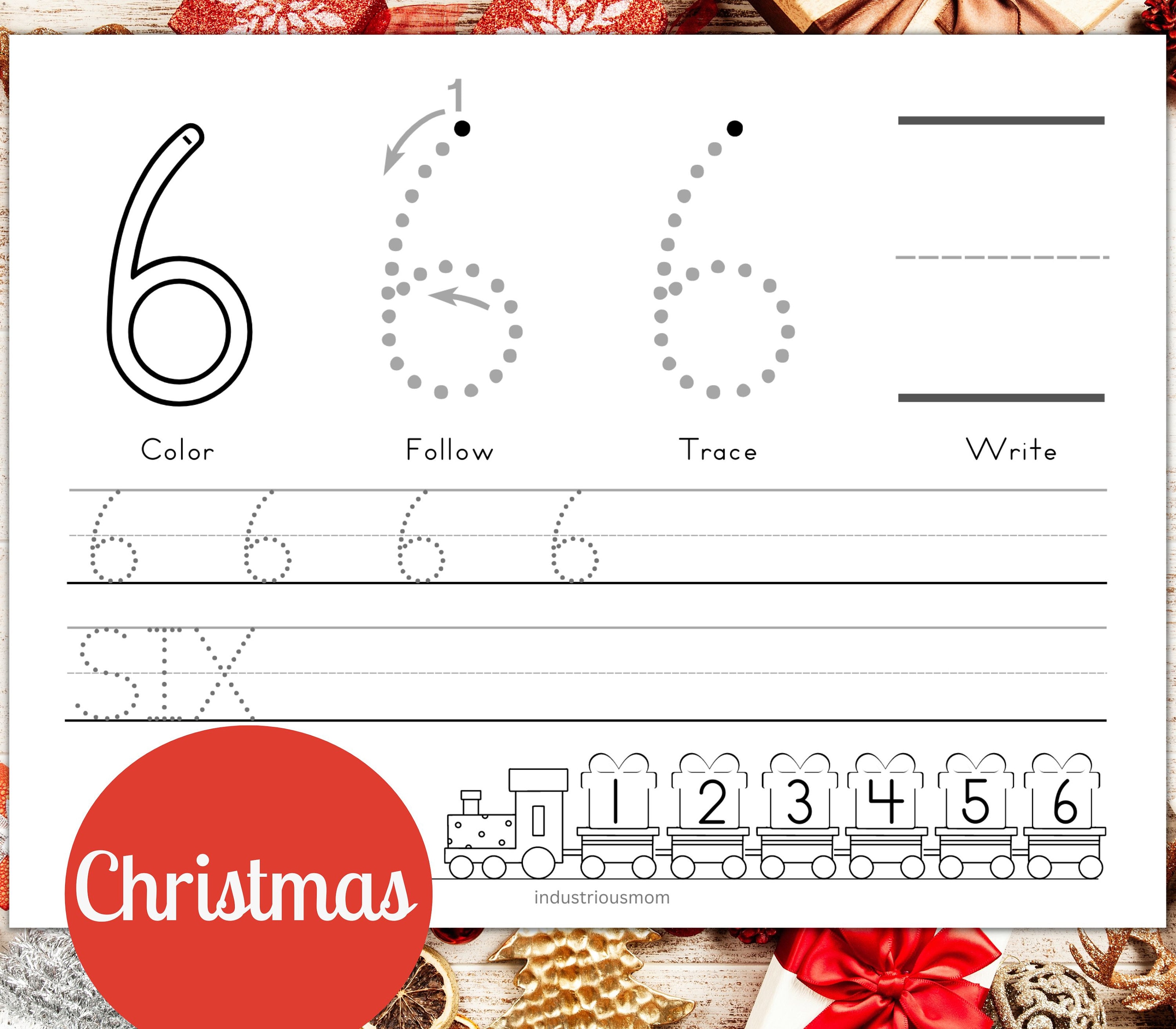 Printable Christmas-inspired Worksheets With Tracing Numbers 1 to 10 ...