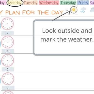 Printable Daily Kids Schedule With Learning Clock -visual Routine ...
