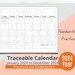 Printable Kids Monthly Calendar for 2024 With Dotted Numbers to Trace ...