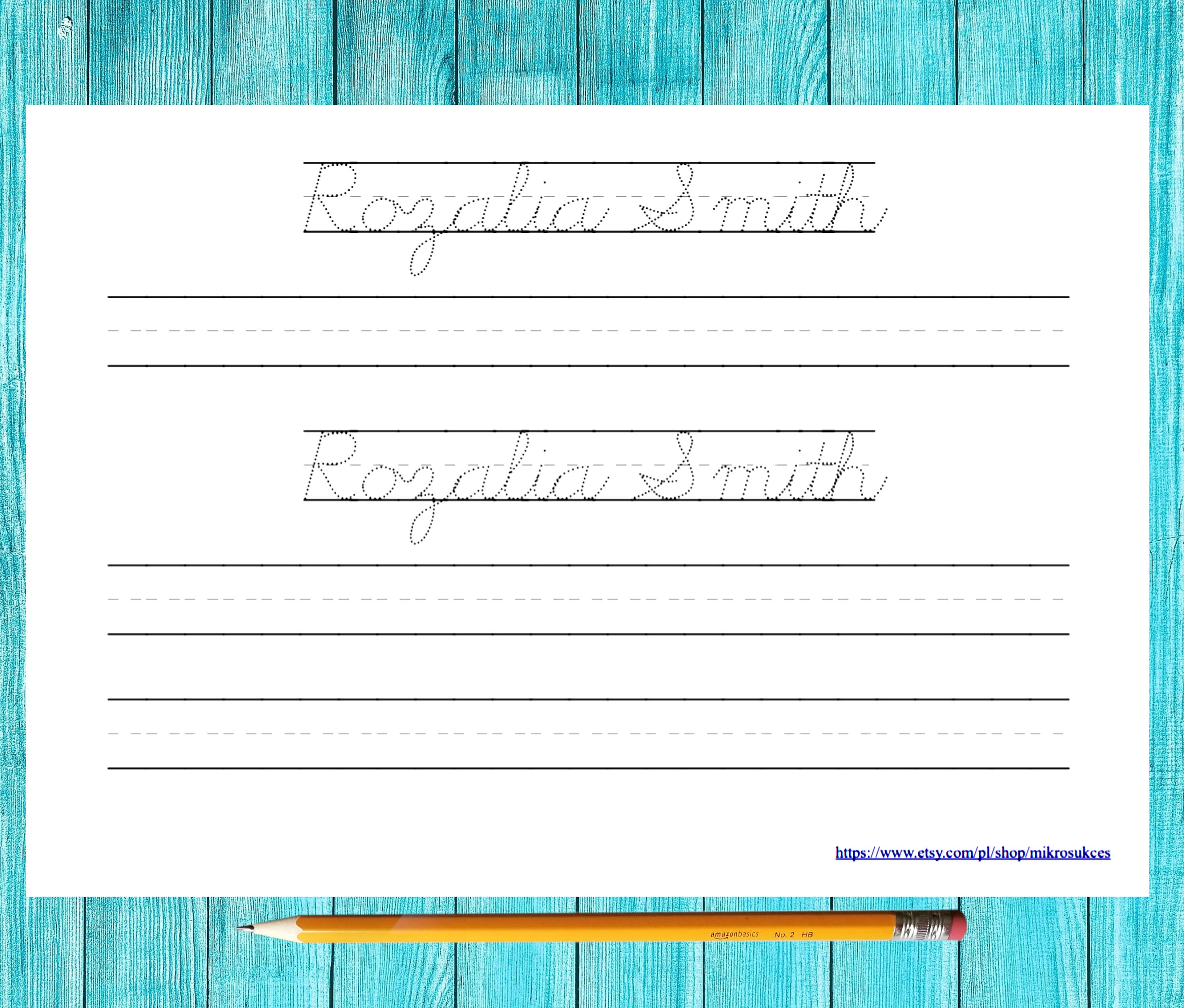 Personalized Cursive Name Tracing Worksheet – Handwriting Practice ...