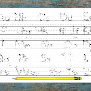 Alphabet Tracing Pages Block Letters Learning to Write - Etsy