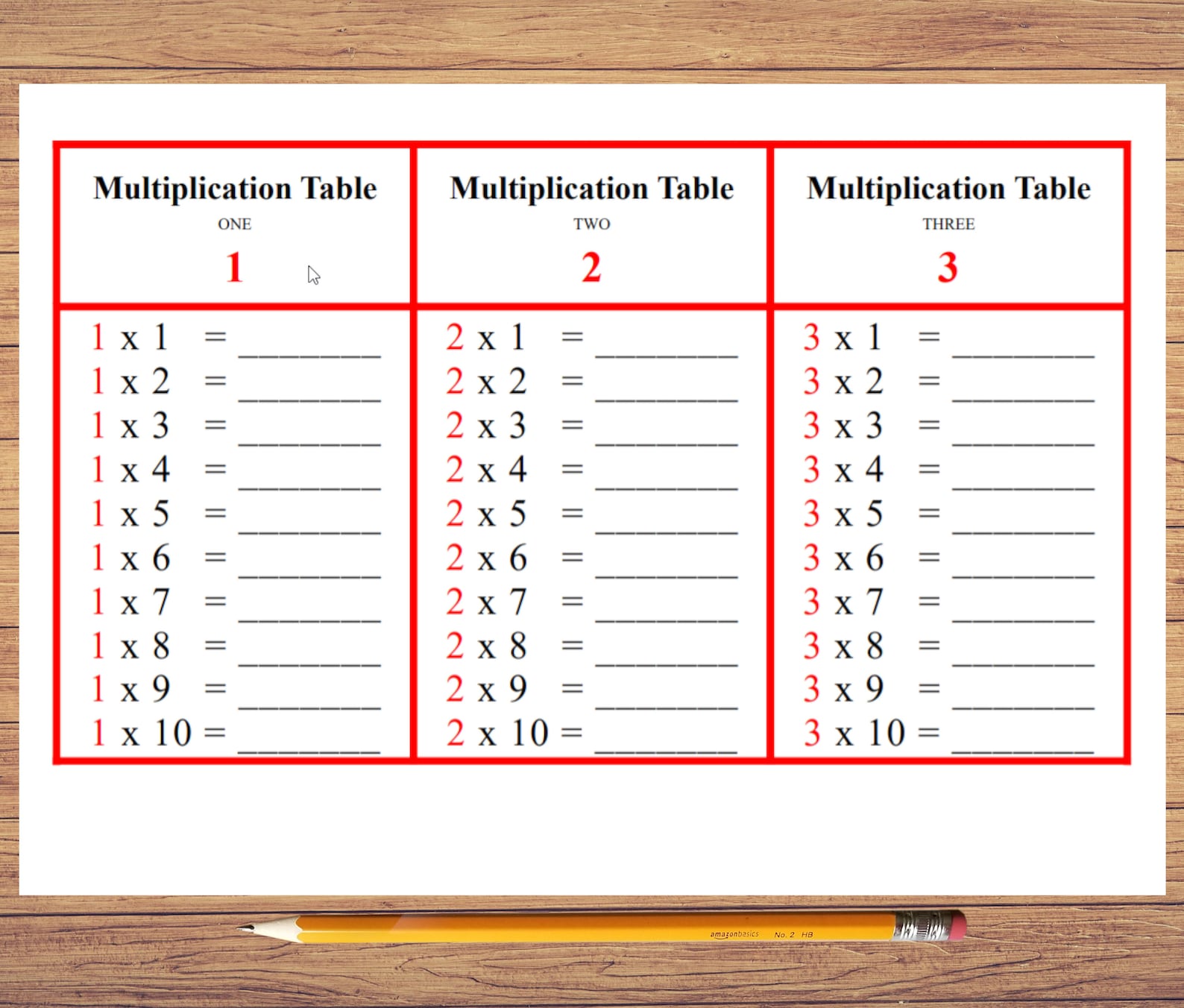 Multiplication Tables - Montessori Math, Printable Problem Cards ...
