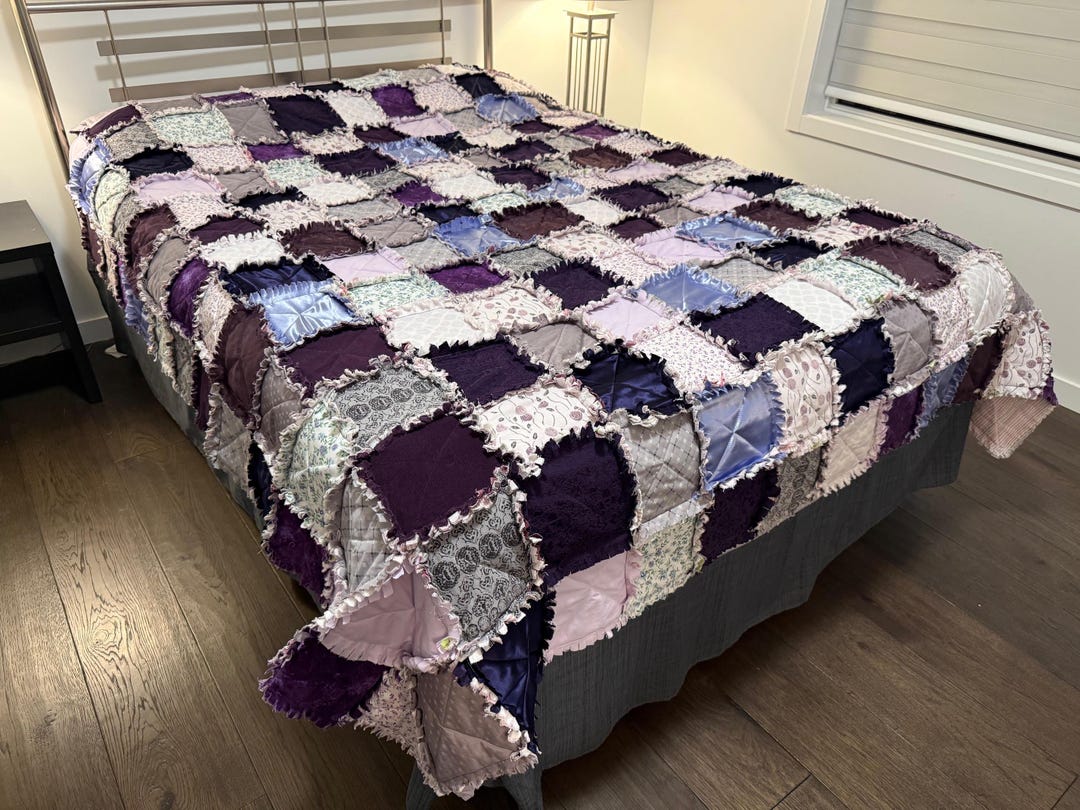 Maggie - Queen Size Patchwork Rag Quilt With Pockets - Etsy