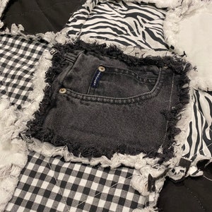 Zebra - Queen Size Patchwork Rag Quilt With Pockets - Etsy