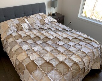 King Size Quilt, Rag Quilt, Patchwork Quilt - Etsy