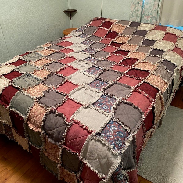 Queen Size Rag Quilt - Etsy