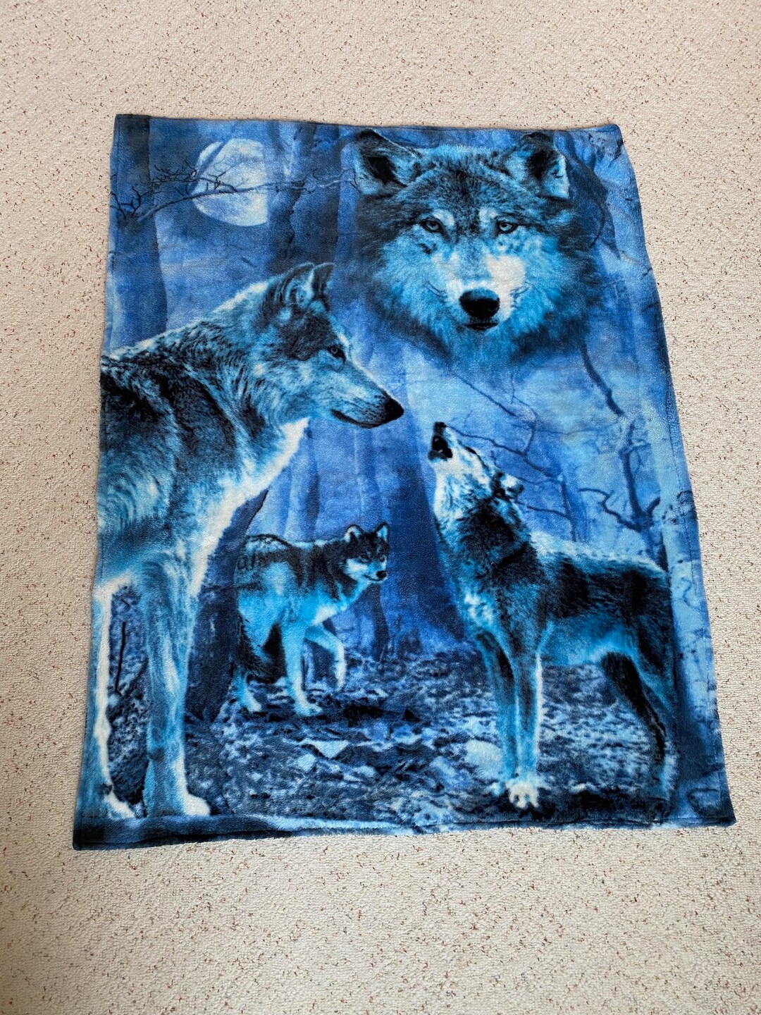 Denim Wolves Patchwork Denim Rag Quilt Throw - Etsy