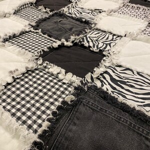 Zebra - Queen Size Patchwork Rag Quilt With Pockets - Etsy