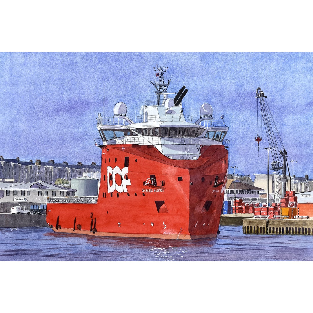 062 Skandi Aukra. A Print of My Pen & Watercolour Painting of the North ...